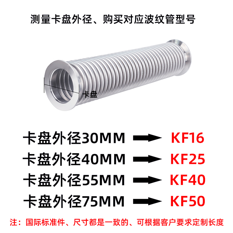 客製 16/25/40/50 KF真空管 波紋管 304不銹鋼管 KF16軟管 KF40軟管 氦氣檢漏 規格齊全 | 蝦皮購物