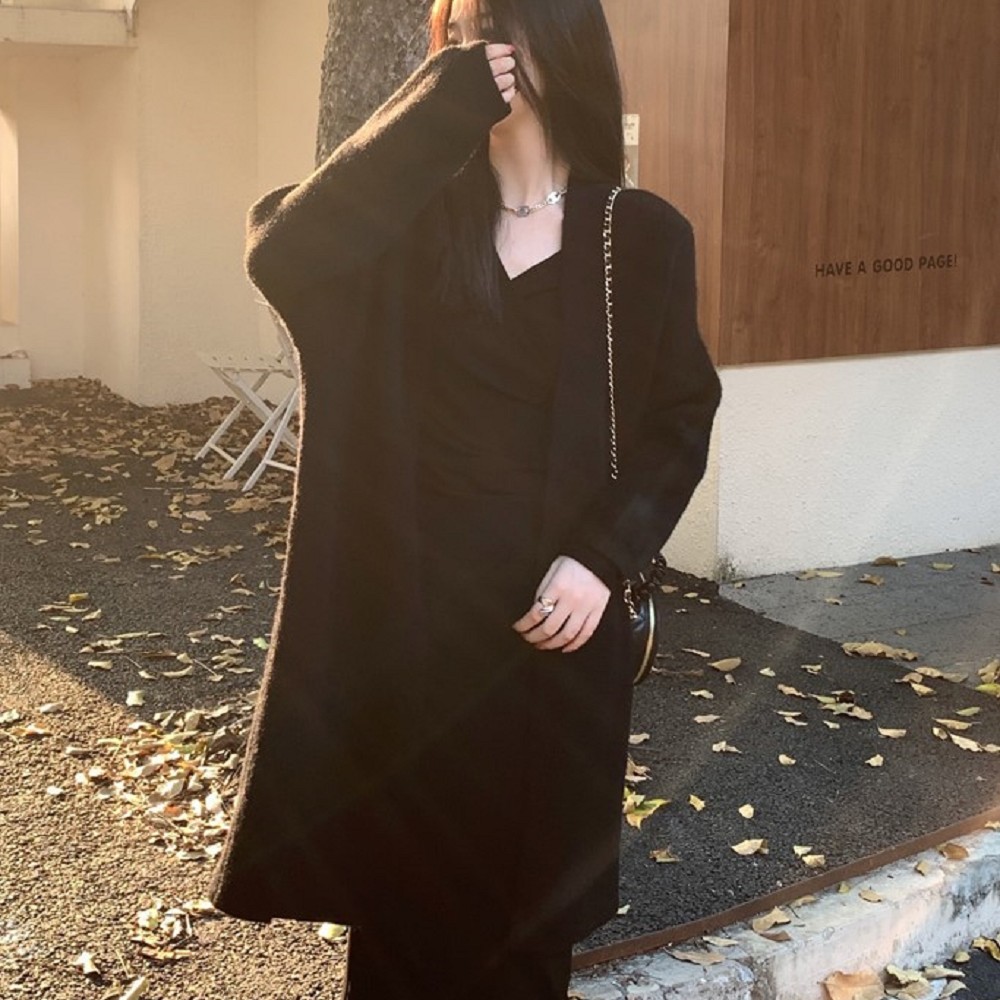 【梨卡】隔日到貨 女裝 綿羊絨 外套 針織外套 冬天外套 秋冬外套 衣服女 女外套 長版外套 DR367【現貨24H】 | 蝦皮購物