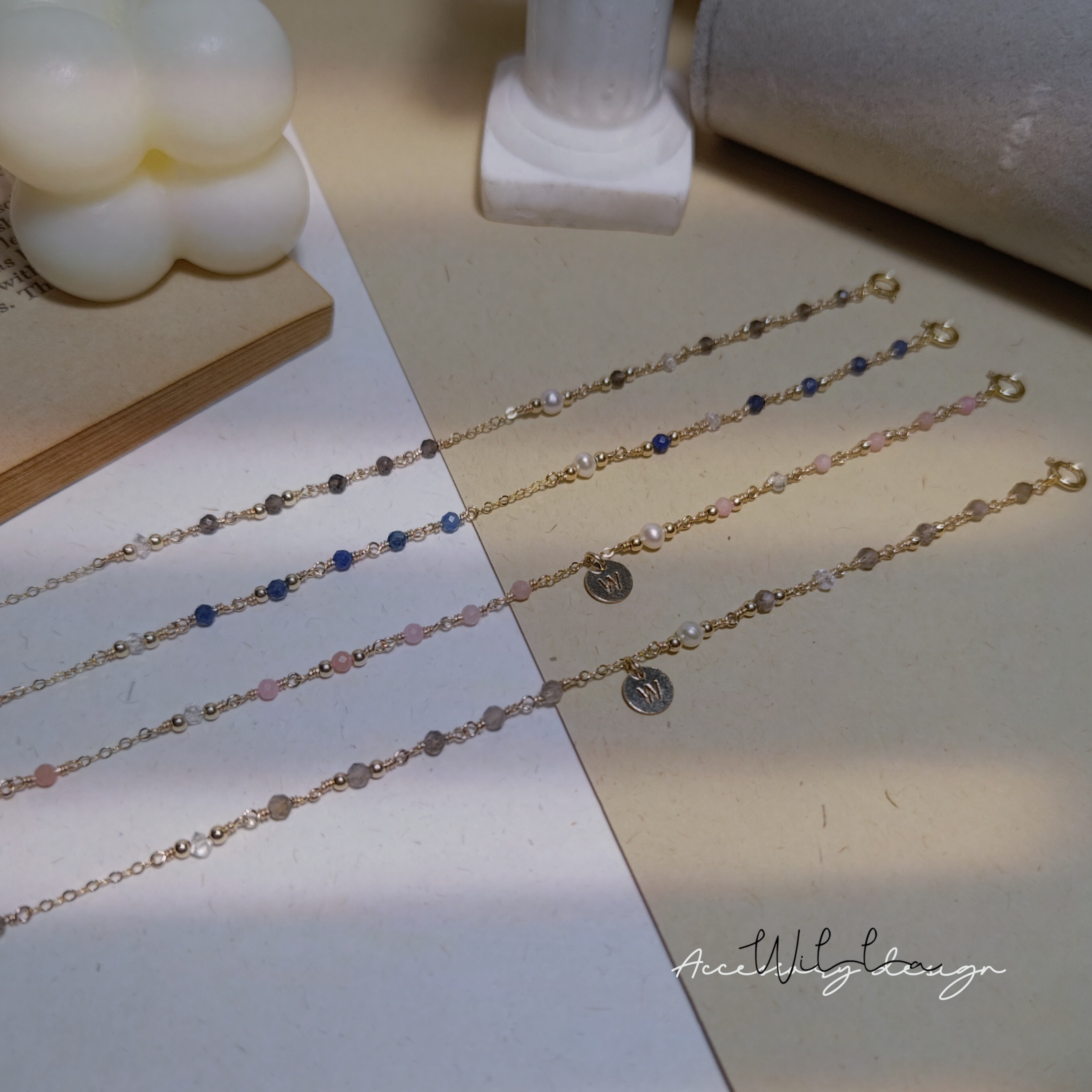 ≡Willa≡銀曜石 閃靈鑽 淡水珍珠 美國14kgf 扣式手鍊 輕珠寶水晶手鍊 辟邪化煞 招財聚氣 專注 實拍 能量石 | 蝦皮購物