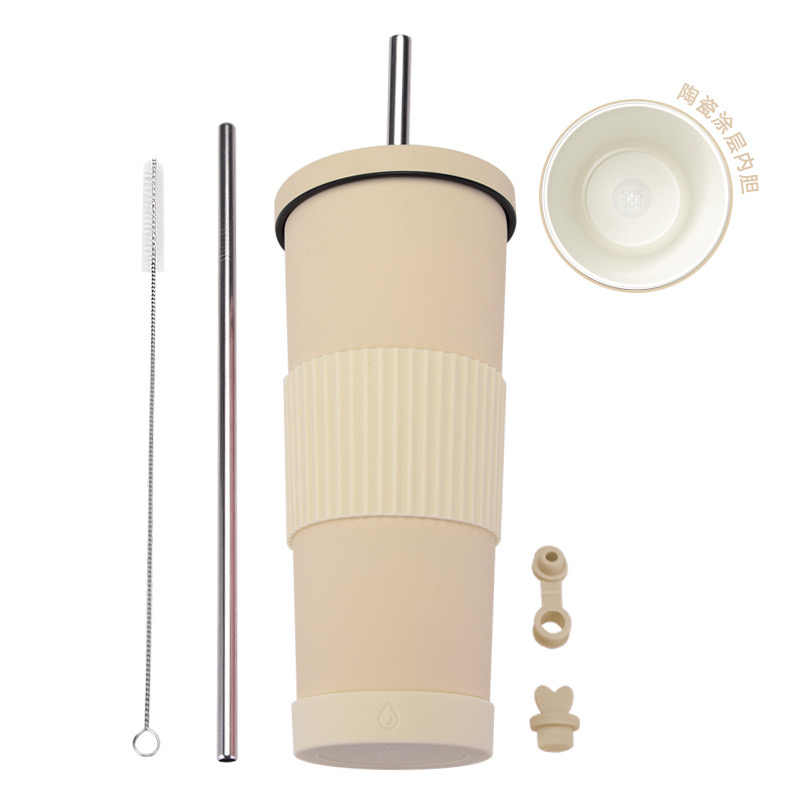 現貨 陶瓷內膽保溫杯 710ML/830ML環保杯 防滑吸管保溫杯 珍珠奶茶杯 不鏽鋼吸管杯 手提環保杯 冰霸杯 隨行杯 | 蝦皮購物