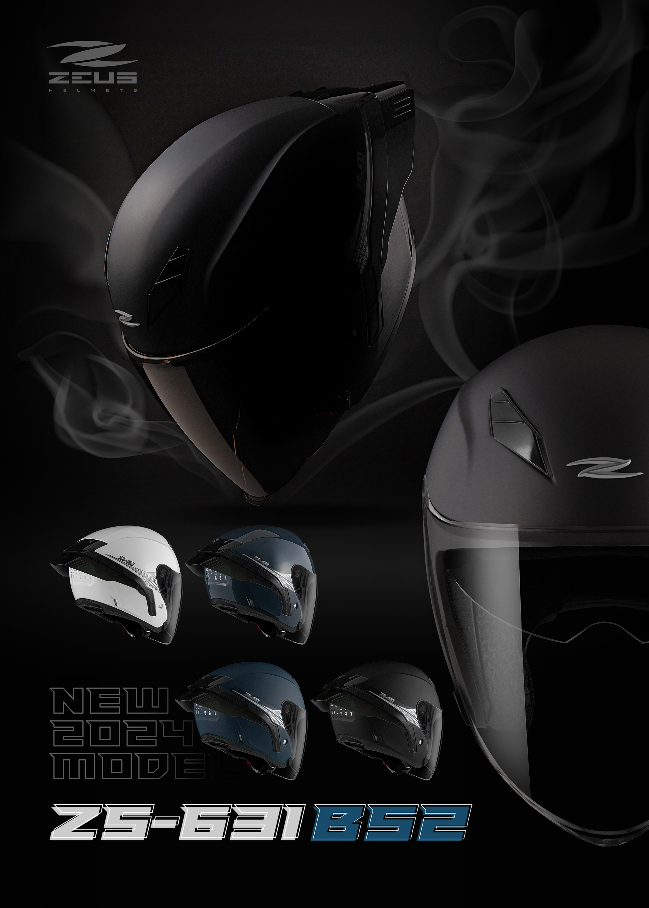 【ZEUS瑞獅】安全帽 ZS 631 BS2 素色 新型號 內襯全可拆 雙鏡 半罩 安全帽 3/4罩 | 蝦皮購物