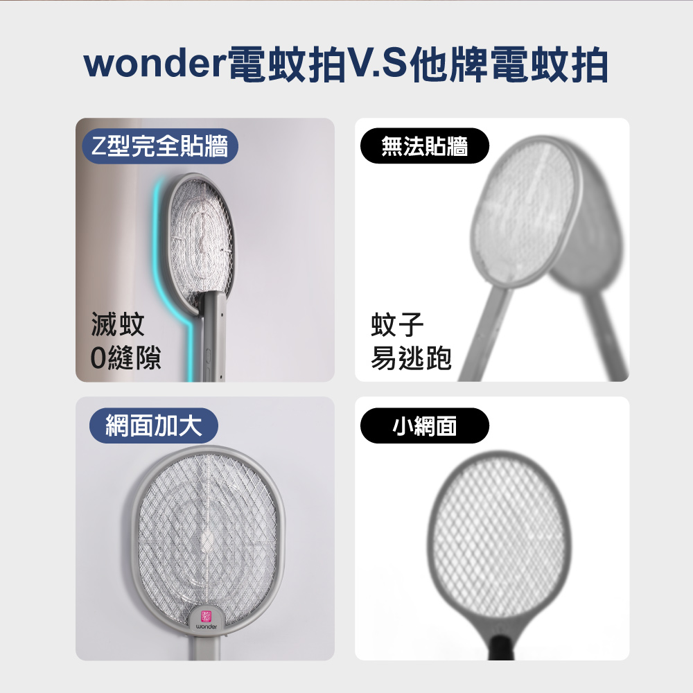【WONDER】Z型旋轉照明USB電蚊拍 USB充電 Z型貼牆設計 不留縫隙 電蚊拍 捕蚊燈 台灣現貨 WH-G16 | 蝦皮購物