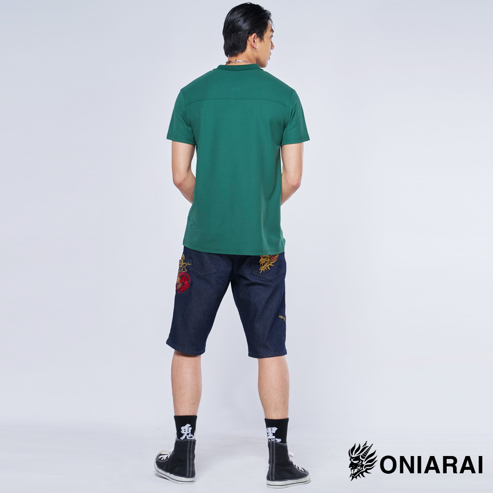 BLUE WAY 鬼洗 ONIARAI - 男款 大和魂器物竜之丸短袖POLO衫(綠) | 蝦皮購物