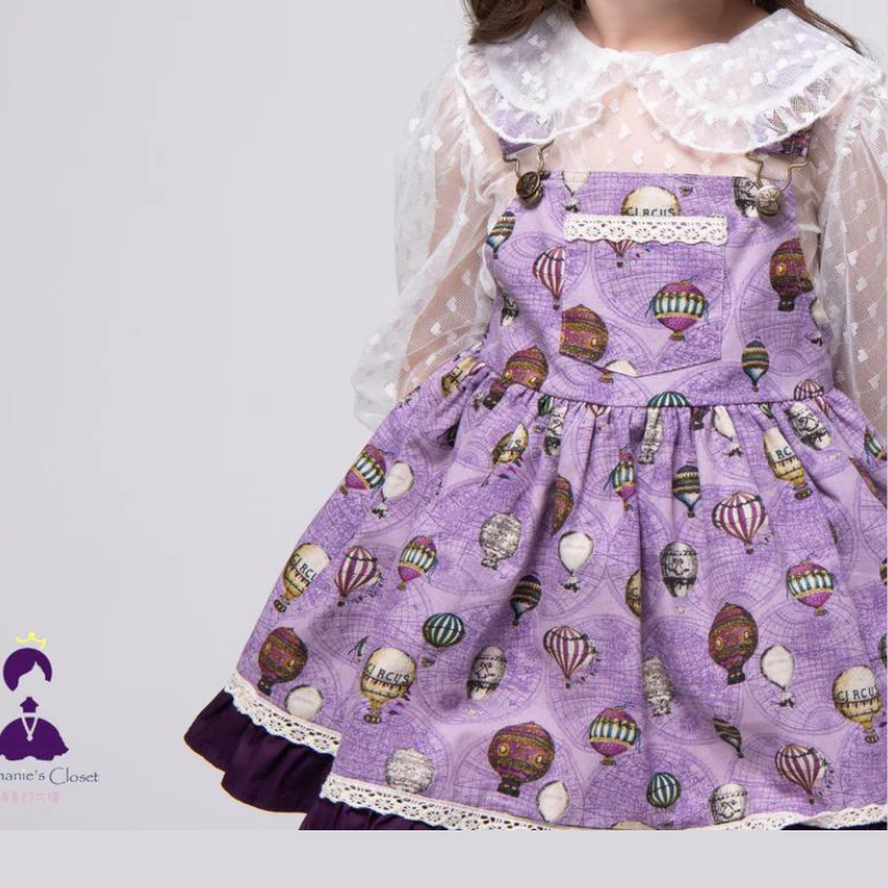 ⭐lisastar 台灣現貨 A06§台灣設計師品牌§熱氣球 唯美女童洋裝 女童禮服 女童純棉洋裝 女童週歲禮服 | 蝦皮購物