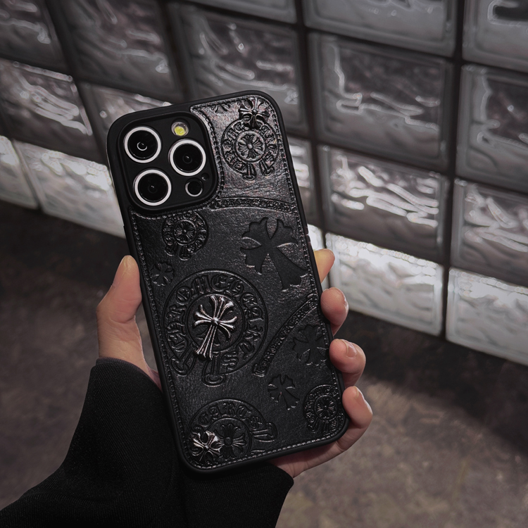 皮質克羅心 十字架手鏈手機殼 iPhone 16 Pro Max 金屬配飾 潮牌保護殼 蘋果15 12 13 14 17 | 蝦皮購物