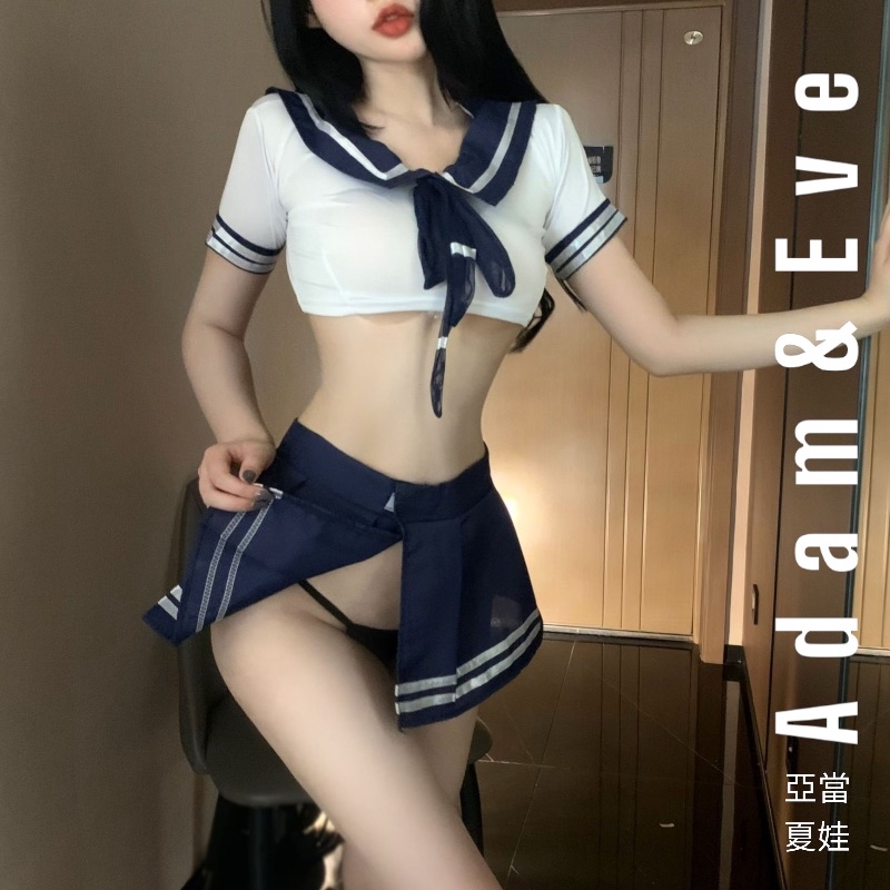 🔥亞當夏娃 24H台灣出貨💦水手服藍 Cos JK 日系 錢櫃 萬聖節 變裝 清純 學生 小胸 激情 誘惑 性感 | 蝦皮購物