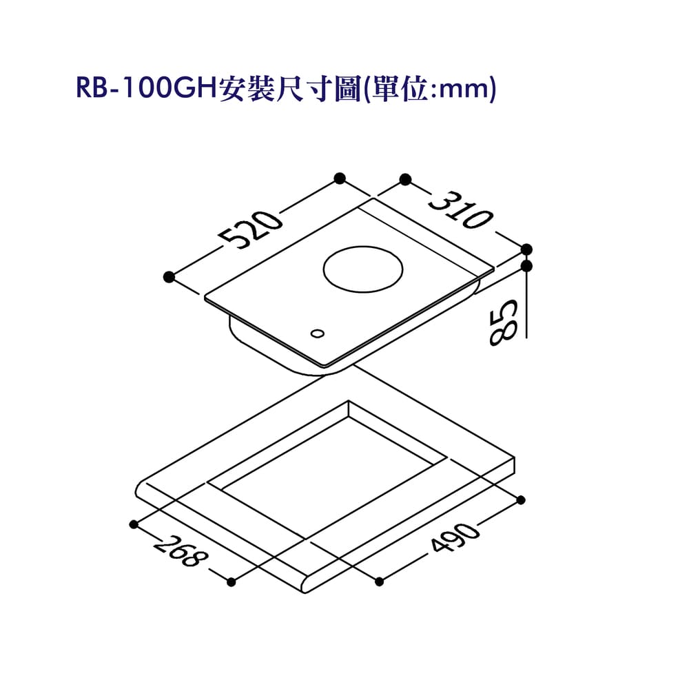 Rinnai 林內 RB-100GH(B)檯面式防漏單口爐-NG1/LPG(限北北基地區購買) | 蝦皮購物