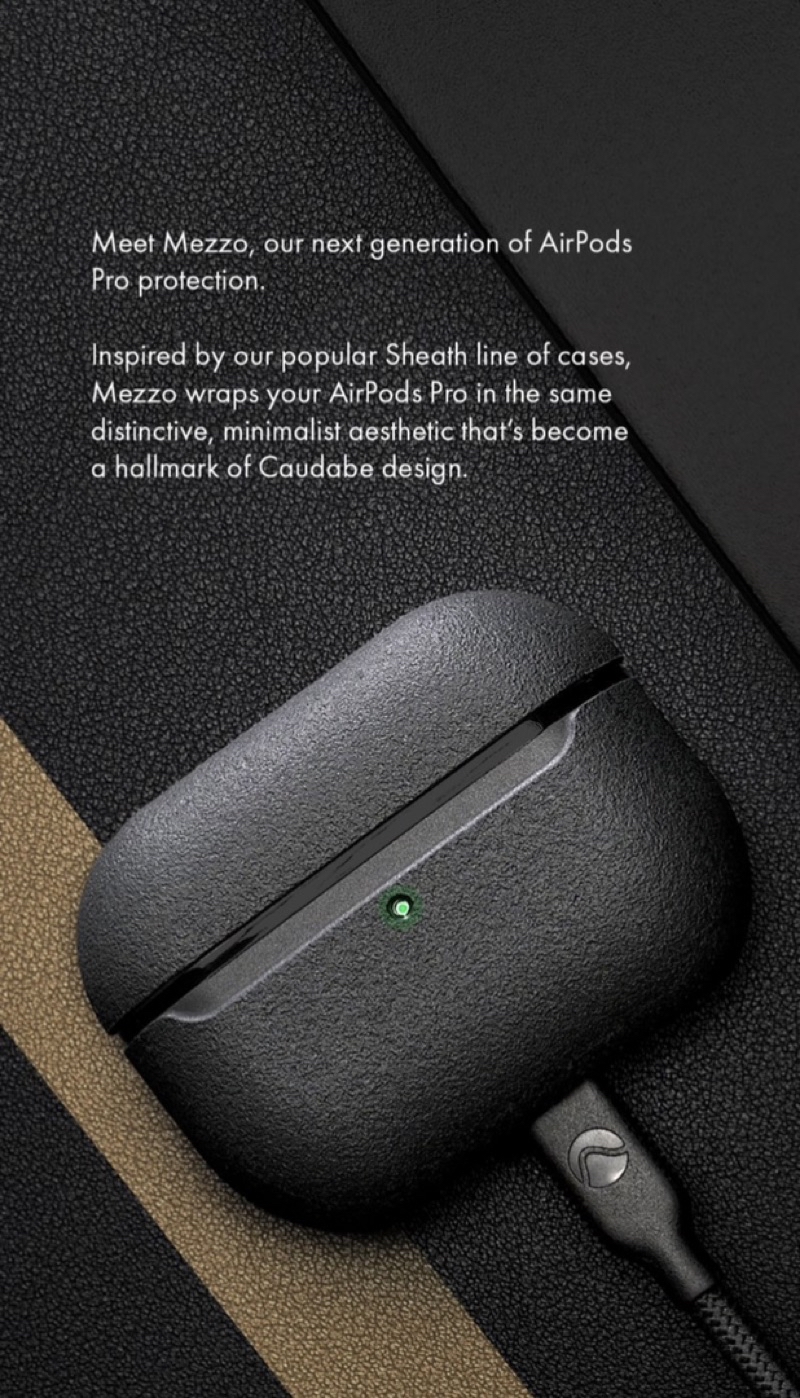 Caudabe MEZZO AirPods Pro 2 (二代)專用保護殼 (USB-C 充電埠相容) 極簡黑 | 蝦皮購物
