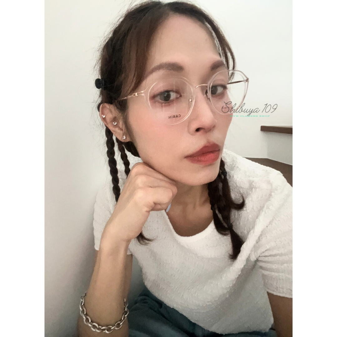 OLSEN P C3透明-金 網上已售罄把握最機會 超特別夾心式鏡框 波士頓多邊圓框 現在最流行的透明鏡框 空氣感女孩 | 蝦皮購物