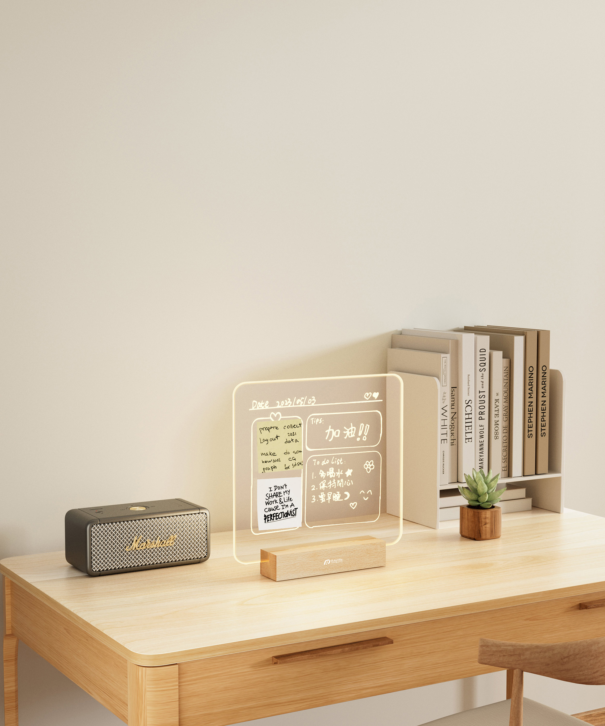 【瑞米 Raymii】 NDA-2 時尚發光壓克力記事板 備忘錄板 壓克力板支架 備忘錄 筆記 | 蝦皮購物