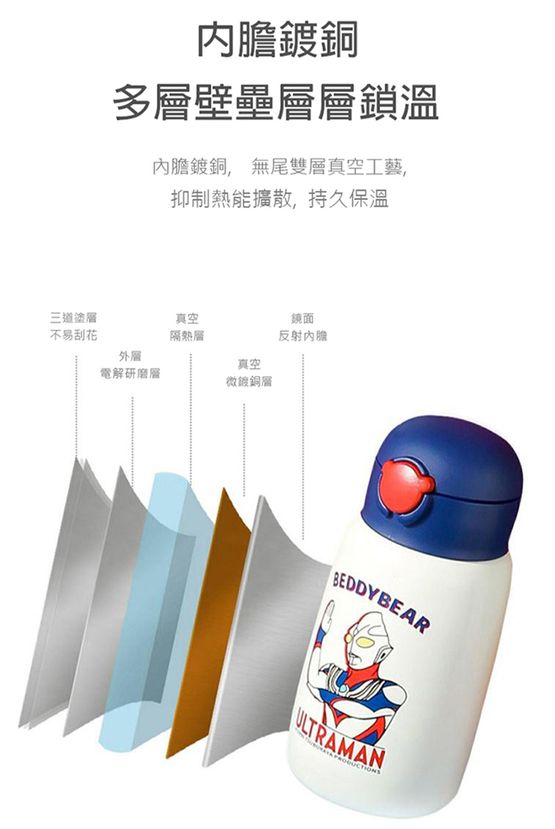 【BEDDYBEAR】奧特曼系列 熊熊抱保溫杯 540ml(保溫杯、兒童杯、316不鏽鋼保溫瓶、彈蓋不鏽鋼保溫杯) | 蝦皮購物