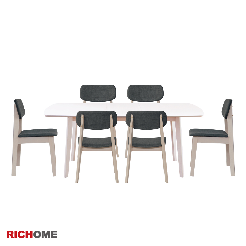 RICHOME 福利品 TA-315 CH-1263 京都餐桌椅組 一桌六椅 餐桌椅 餐桌 餐椅 單人椅 餐廳 | 蝦皮購物