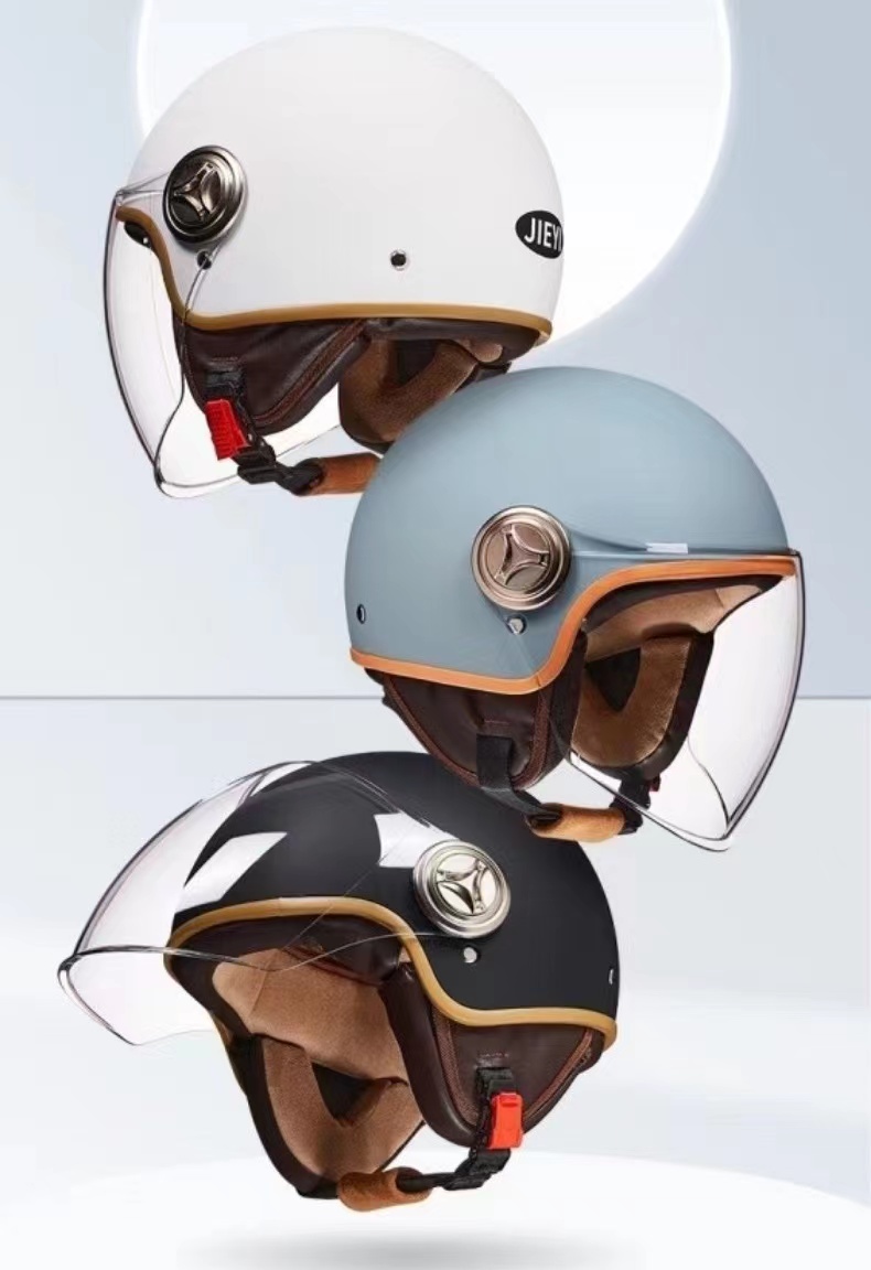 🎁【新品 免運】🎁機車安全帽 復古安全帽 3/4罩安全帽 素色安全帽 瓜皮安全帽 貓耳安全帽 透氣 情侶安全帽 | 蝦皮購物