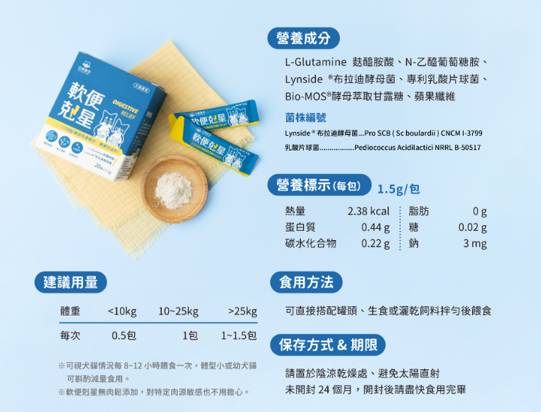 汪喵星球 軟便剋星 腸道快速穩定，便便好成形 1.5GX20包 犬貓皆可 | 蝦皮購物