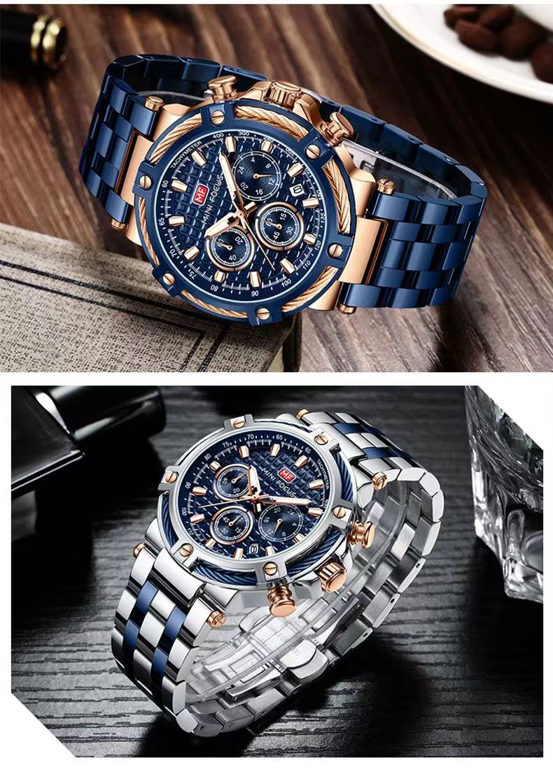 爆款 MINI FOCUS MF0470G進口機芯 男錶 防水手錶 夜光手錶 鋼帶手錶 石英手錶 防水錶 腕錶 男手錶 | 蝦皮購物