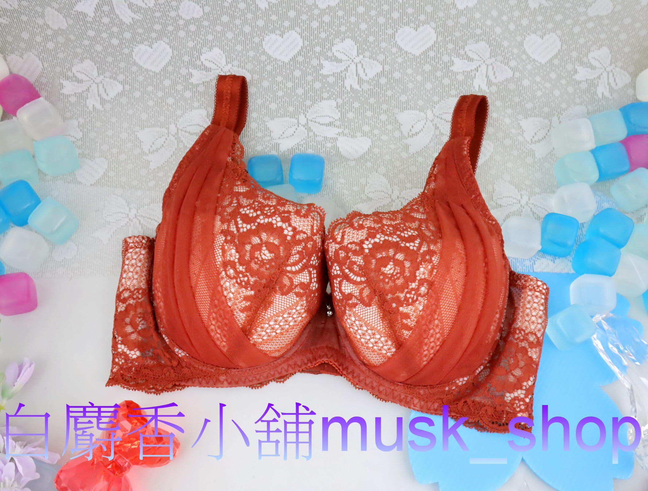 尺寸34D=75D-秋風橘色波希女伶系列蕾絲4P美背集中款-S2050233＊白麝香小舖＊全新Swear思薇爾內衣 | 蝦皮購物