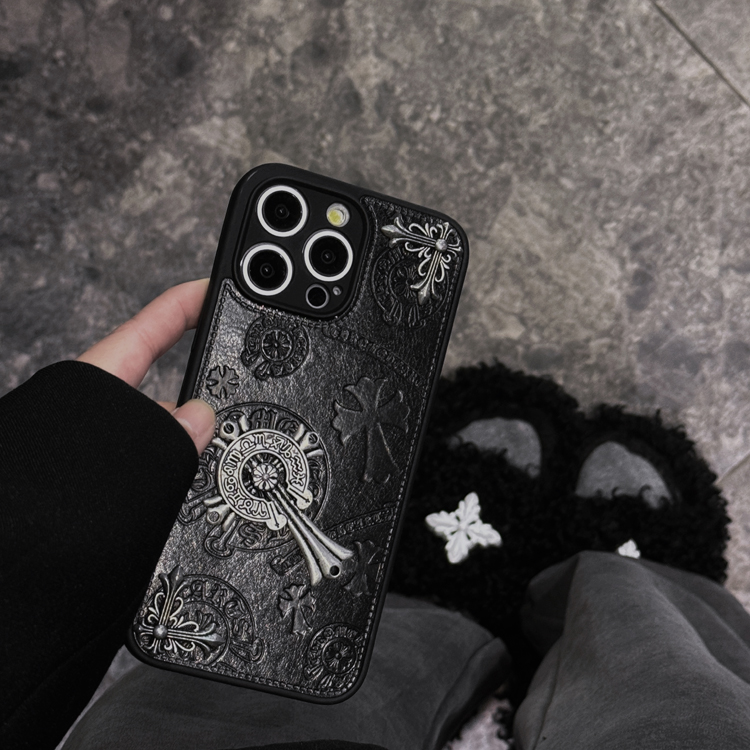 皮質克羅心 十字架手鏈手機殼 iPhone 16 Pro Max 金屬配飾 潮牌保護殼 蘋果15 12 13 14 17 | 蝦皮購物