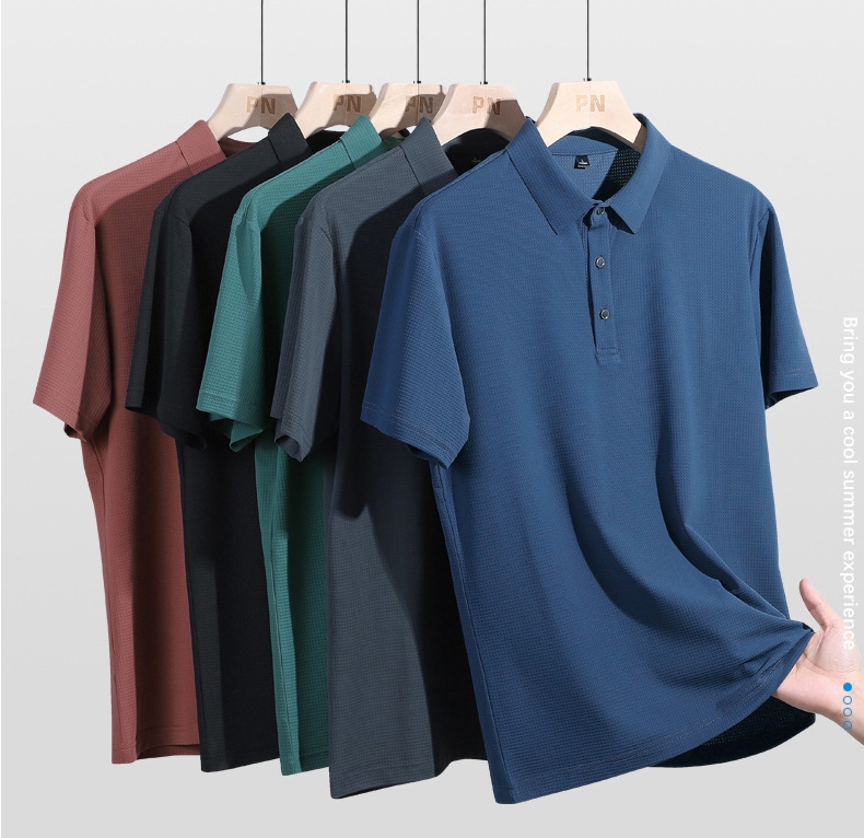 【M-9XL】 polo衫 冰絲短袖 大尺碼 吸濕排汗polo衫 大尺碼T恤 冰絲polo衫 男短袖 涼感休閑翻領半袖t | 蝦皮購物
