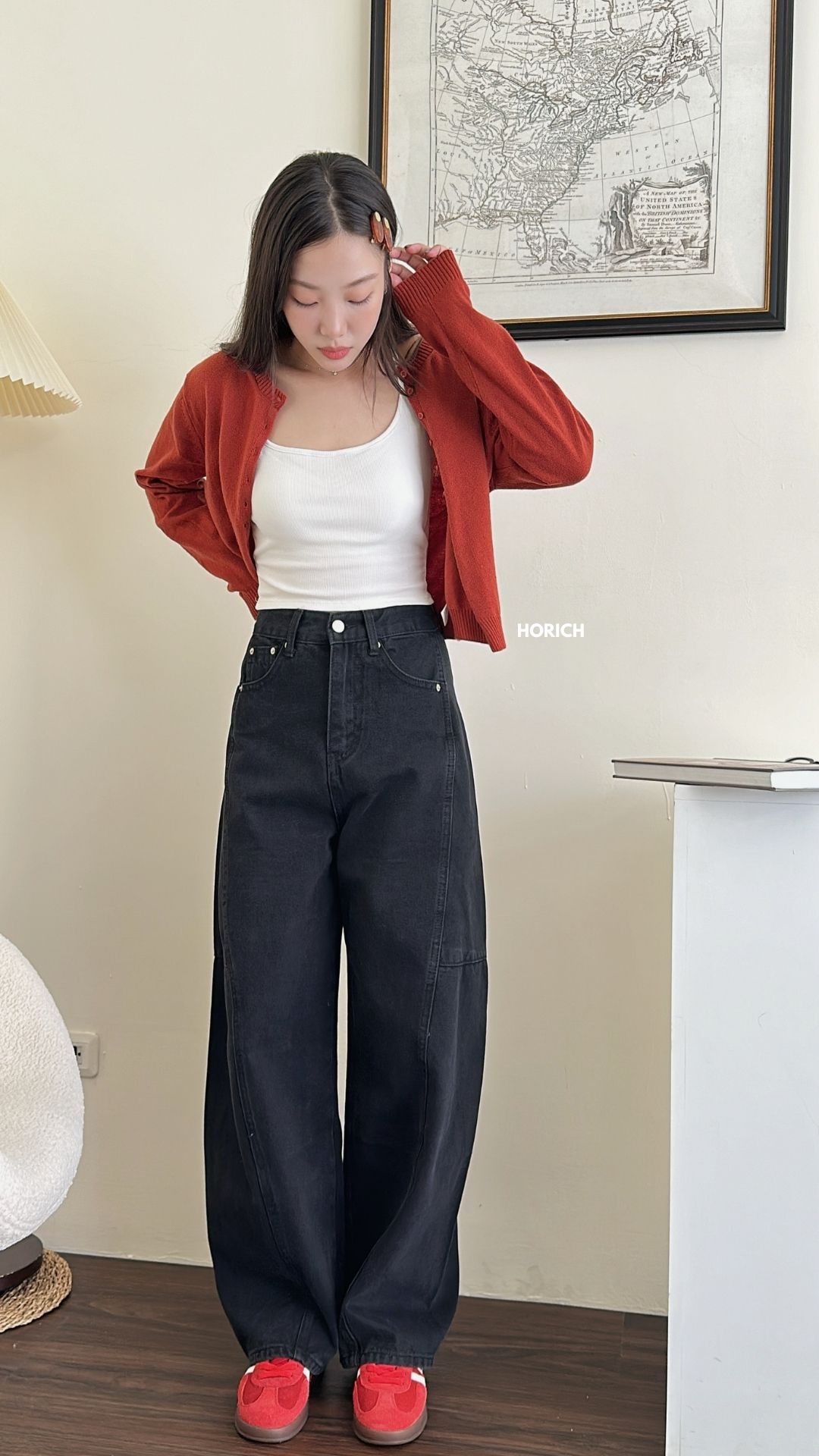 【𝐇𝐨𝐫𝐢𝐜𝐡】10381-牛仔寬鬆繭型褲(2色)S-XL 闊腿褲 落地褲 寬褲 牛仔褲 繭型褲 牛仔寬褲 梨形推薦 | 蝦皮購物