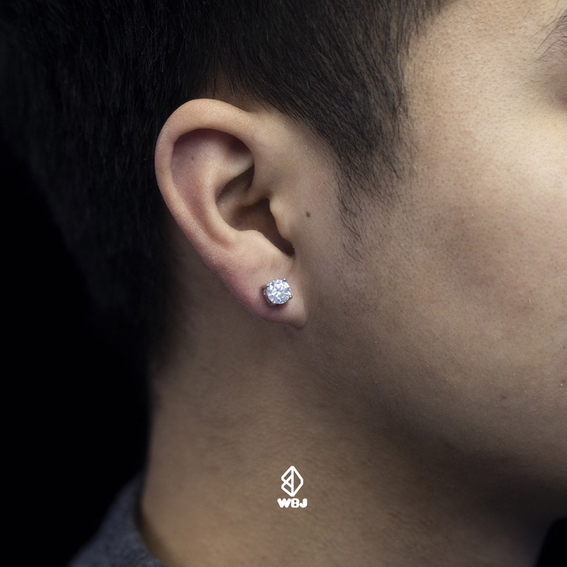 WBJ 一克拉莫桑鑽 S925純銀耳釘耳環 | 鑽石光芒 | 八心八箭切割 | 免費保養 | 可戴洗澡 | 飾品耳環 | 蝦皮購物