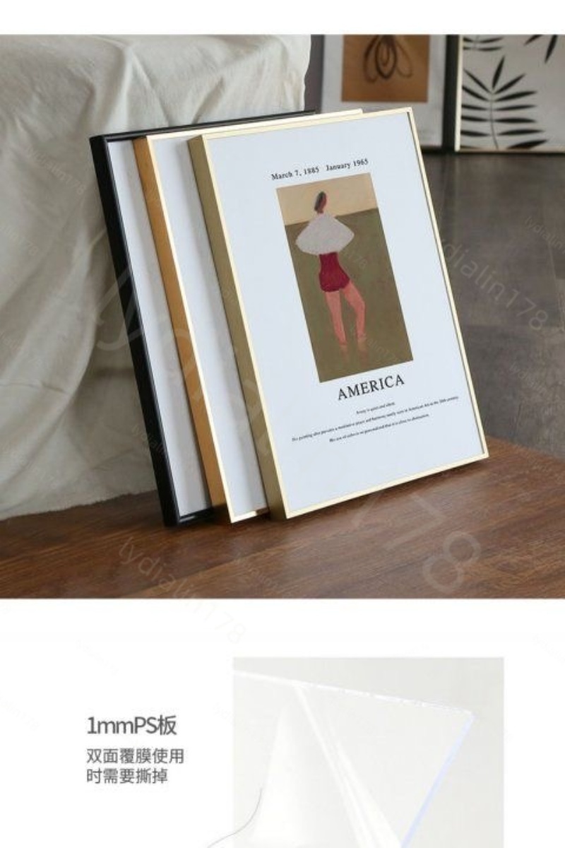 鋁合金畫框A3相框掛墻定制海報框A4拼圖框4K8開裝裱框架執照金屬P21 | 蝦皮購物
