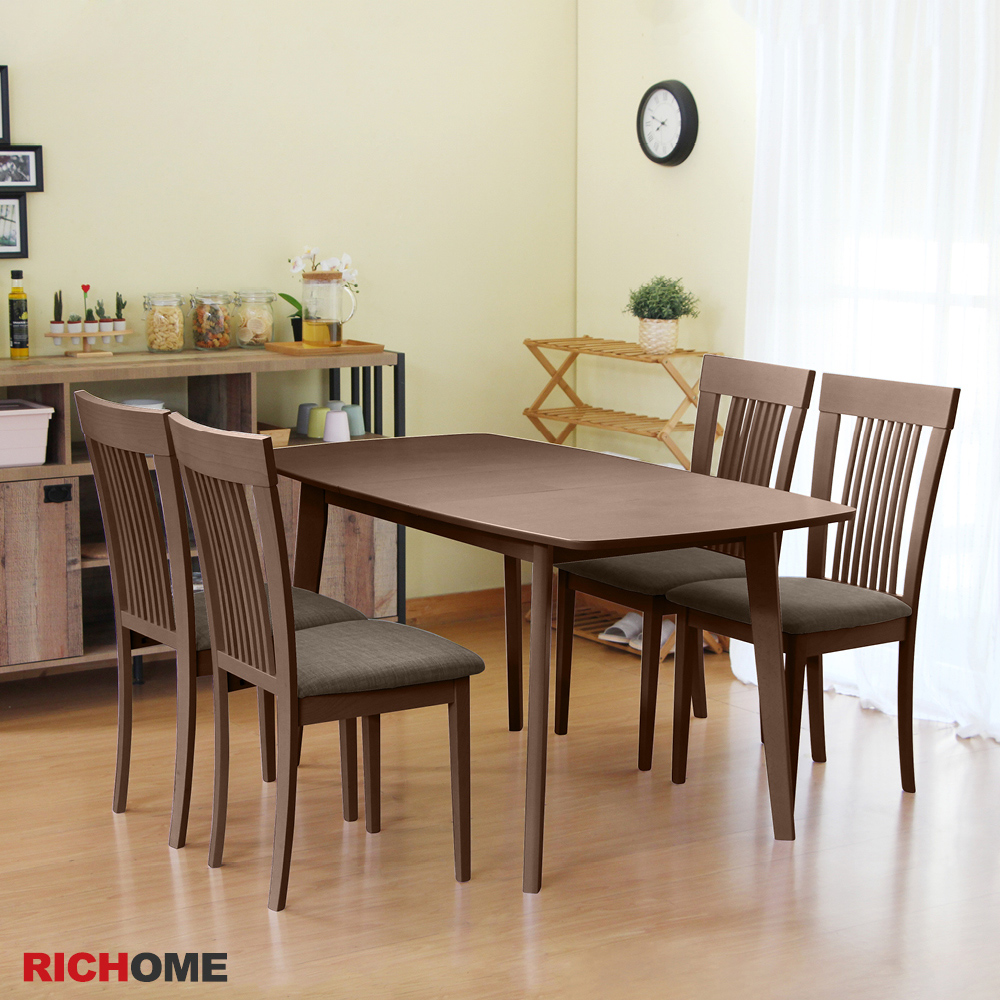 RICHOME 福利品 TA-405 CH-1020 亞曼多可延伸 餐桌椅組 餐桌 餐桌椅 一桌四椅 工作桌 | 蝦皮購物