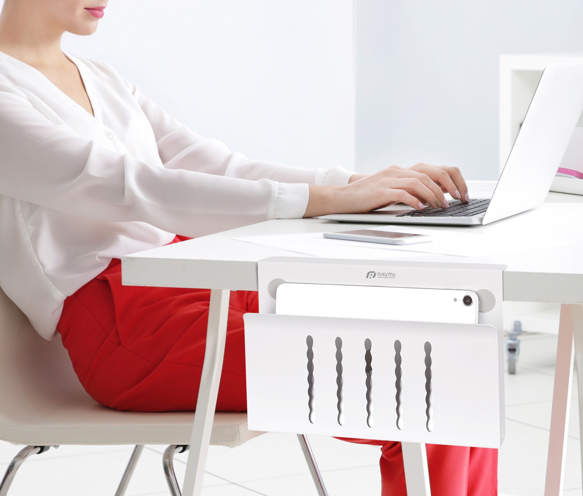 【瑞米 Raymii】 ZN-11 夾桌平板筆電收納支架 書本收納 桌邊收納支架 收納槽 升降桌配件 | 蝦皮購物