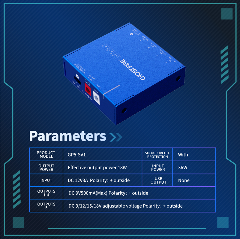 『CP值最高電供』保固免運 Ghost Fire GP5-SV1 五路 可並聯 串接擴充 電源供應器 電供 效果器 電源 | 蝦皮購物