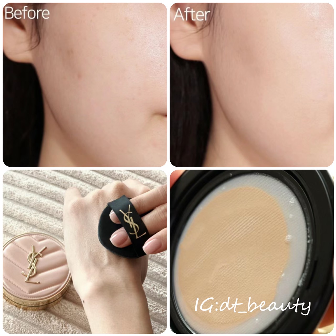 YSL 聖羅蘭 恆久完美霧光氣墊粉餅 皮革氣墊 5g 粉色 黑色 B10 B20 恆久完美霧光 超模光感精華水氣墊 氣墊 | 蝦皮購物