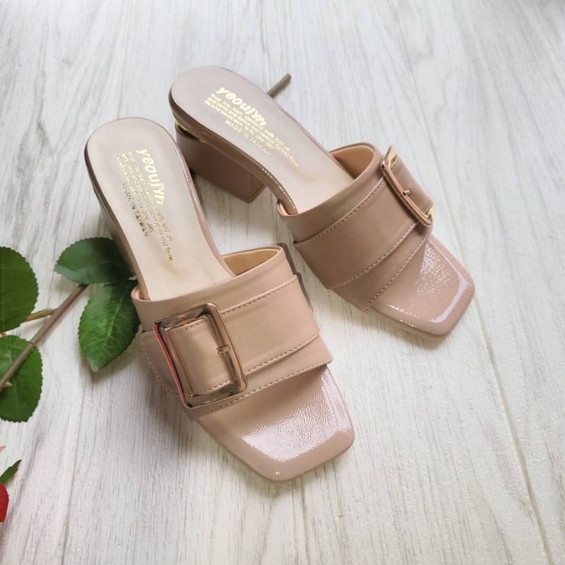 【Joyishoes 台灣出貨】台灣製 高跟涼拖鞋 粗跟涼拖鞋 一字涼拖鞋 高跟方頭涼拖鞋#6011 | 蝦皮購物