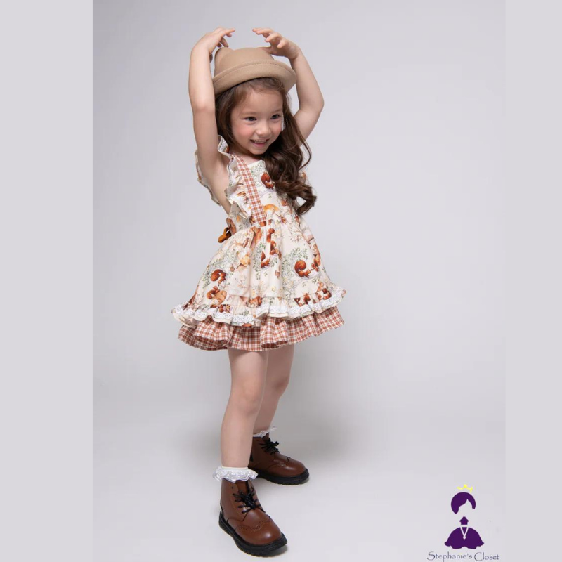 ⭐lisastar 台灣現貨 A03§台灣設計師品牌§森林好朋友 唯美女童洋裝 女童禮服 女童純棉洋裝 女童週歲禮服 | 蝦皮購物