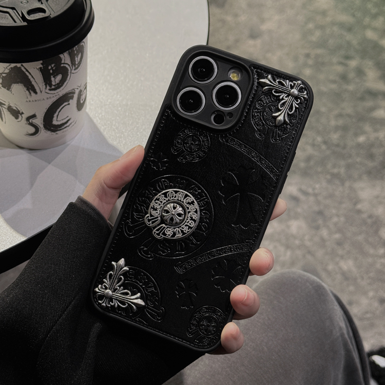 皮質克羅心 十字架手鏈手機殼 iPhone 16 Pro Max 金屬配飾 潮牌保護殼 蘋果15 12 13 14 17 | 蝦皮購物