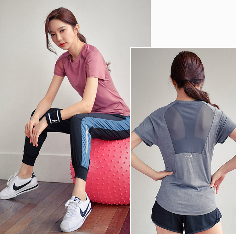 【BODYAIR】性感美背肩拼紗上衣(運動.瑜珈.慢跑) | 蝦皮購物