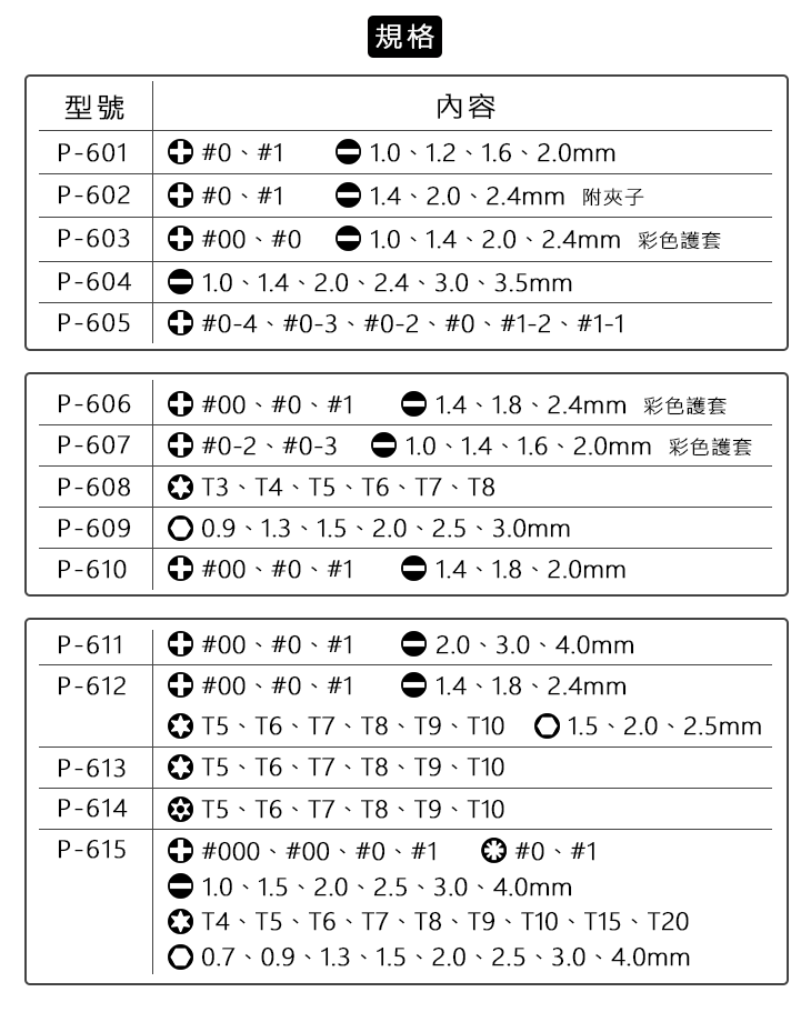 WIGA 威力鋼 P-608 星型精密起子組 6支組[加大尾部好出力, 鉻鉬鋼頭部, 不易耗損] | 蝦皮購物
