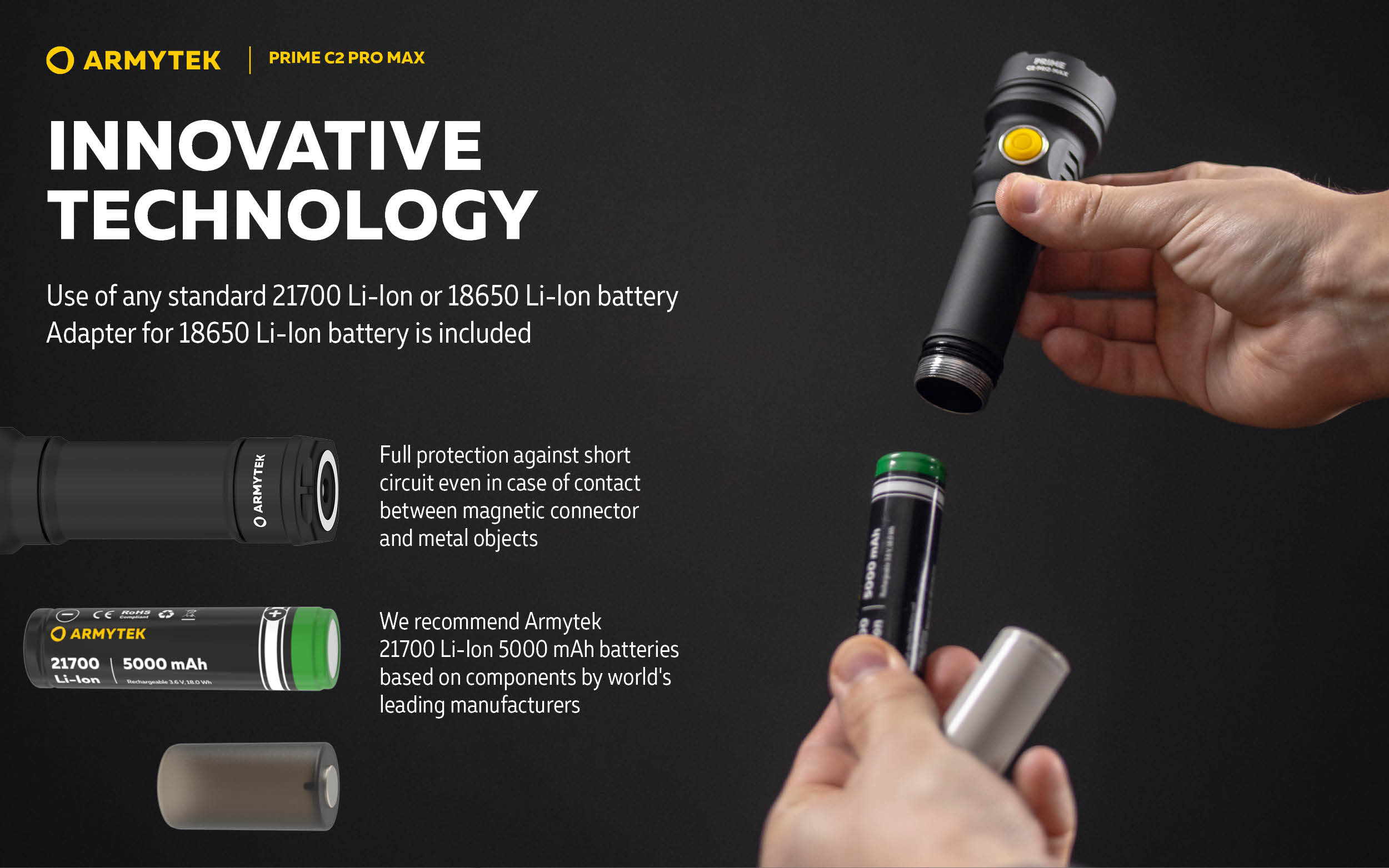 Armytek Prime C2 Pro MAX 4000流明 260米 極亮隨身手電筒 21700 尾磁 | 蝦皮購物