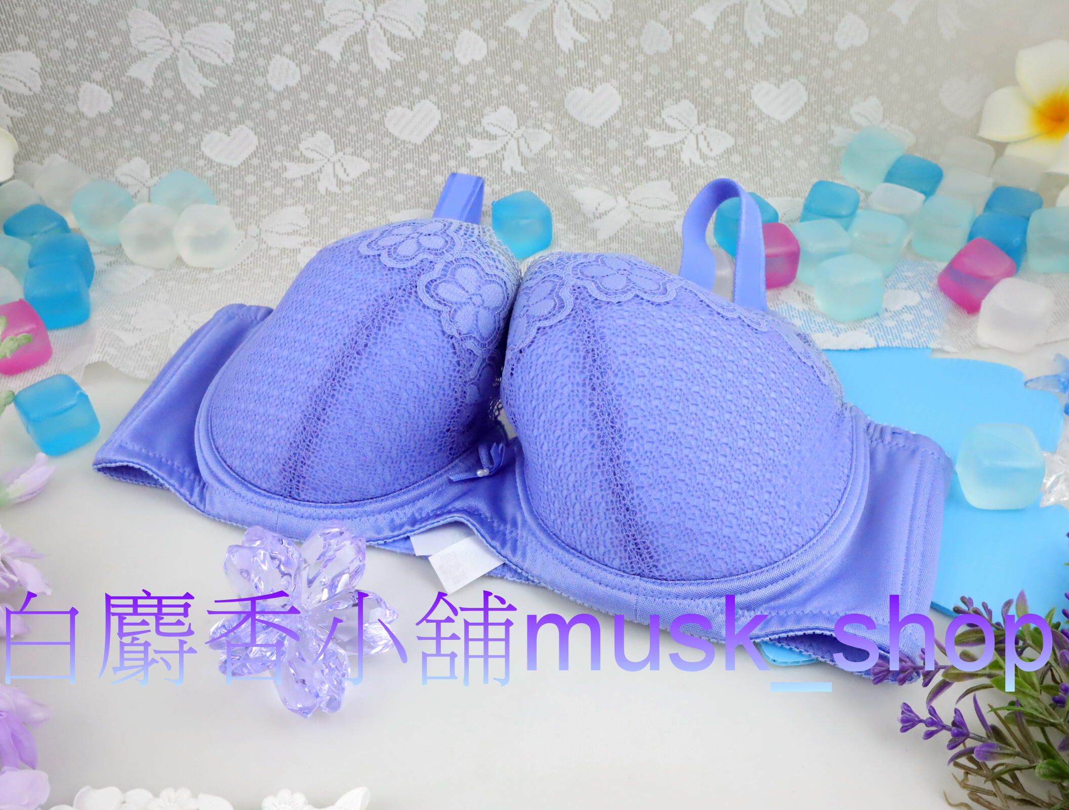 尺寸34D=75D-長春紫藍色花嵐系列雞蛋花花弧蕾絲圓潤集中包覆-S2030364＊白麝香小舖＊全新Swear思薇爾內衣 | 蝦皮購物