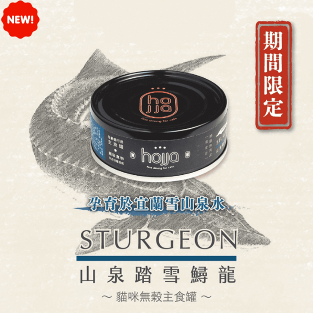 hojja賀家 山泉踏雪鱘龍80g 貓主食罐 全齡貓 98%含肉量 不含人工化學香料防腐劑 貓罐頭 高蛋白低碳水 | 蝦皮購物