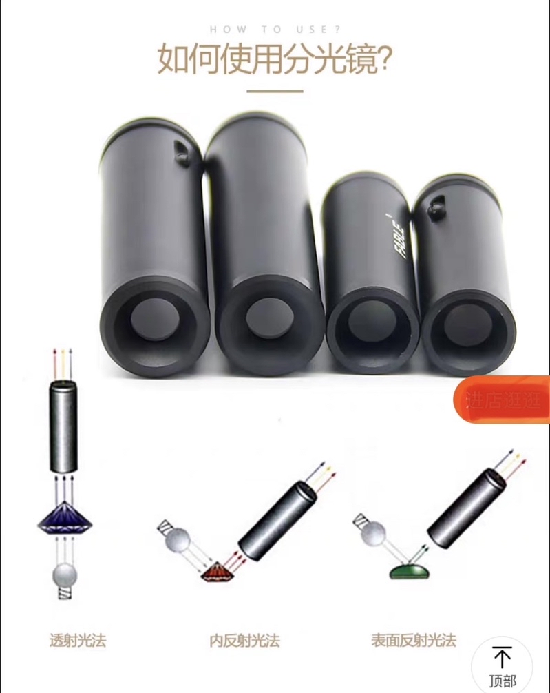 法寶可調焦棱鏡分光鏡光譜儀棱鏡FPS-3A光柵FGS-1A專業珠寶鑑定工具光譜儀手持式區分 寶石玉石光譜吸收 | 蝦皮購物