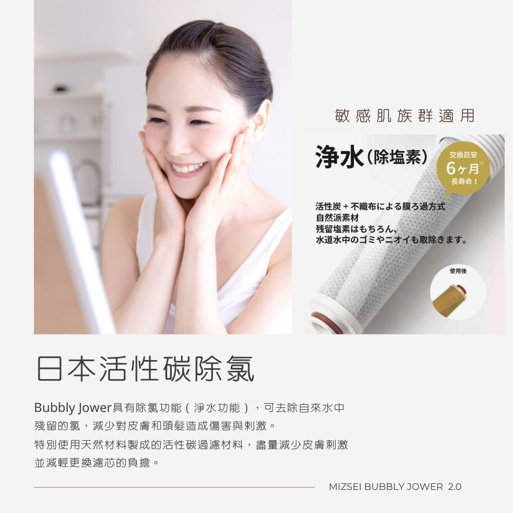 MIZSEI 奈米氣泡美肌蓮蓬頭(除氯可切換)-日本製-BUBBLY JOWER JS23W | 蝦皮購物