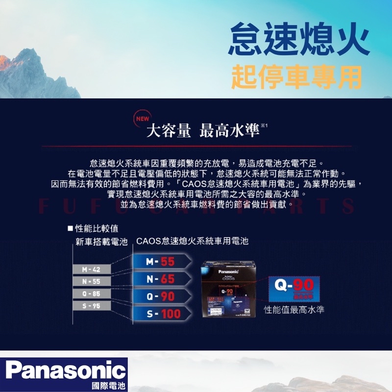 【台灣 現貨】日本製國際牌Panasonic Q-100 怠速熄火電瓶 Q85 Q90升級版 MAZDA3 5馬自達專用 | 蝦皮購物