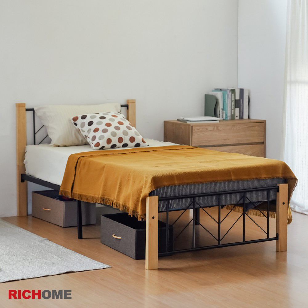 RICHOME 福利品 BE-277 BE-278 亞羅 3.5呎 單人床 5呎 雙人床 鐵床 工業風 實木 | 蝦皮購物