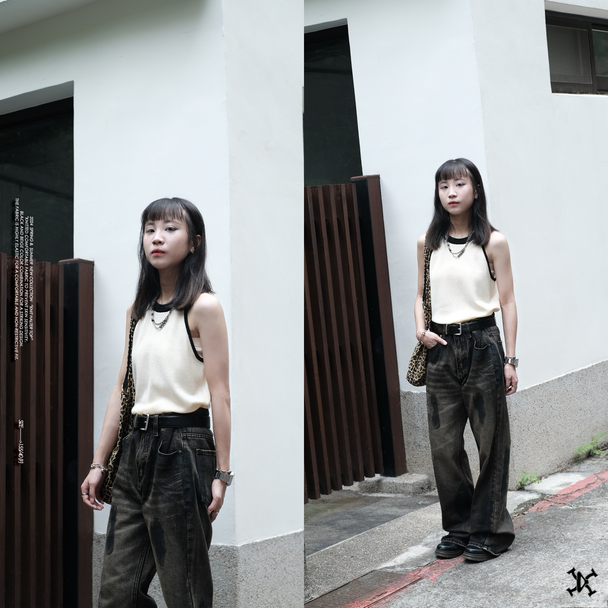 【DTT】現貨 🎧 "Knit Halter Top" 雙色針織削肩背心 圓領 超舒服 顯瘦 削肩 內衣 撞色 背心 | 蝦皮購物