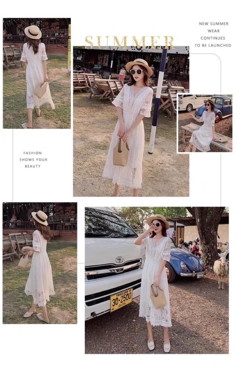 🎀Hanagirl 韓國🇰🇷氣質鏤空蕾絲 長洋裝 F052 禮服 | 蝦皮購物