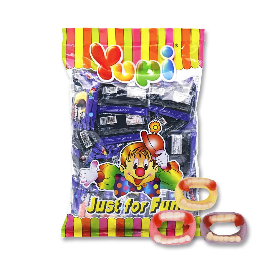 【YUYU-SHOP】現貨不用等 印尼 YUPI 萬聖節漢堡糖 大門牙 QQ糖 超值餐 水果味QQ軟糖 | 蝦皮購物