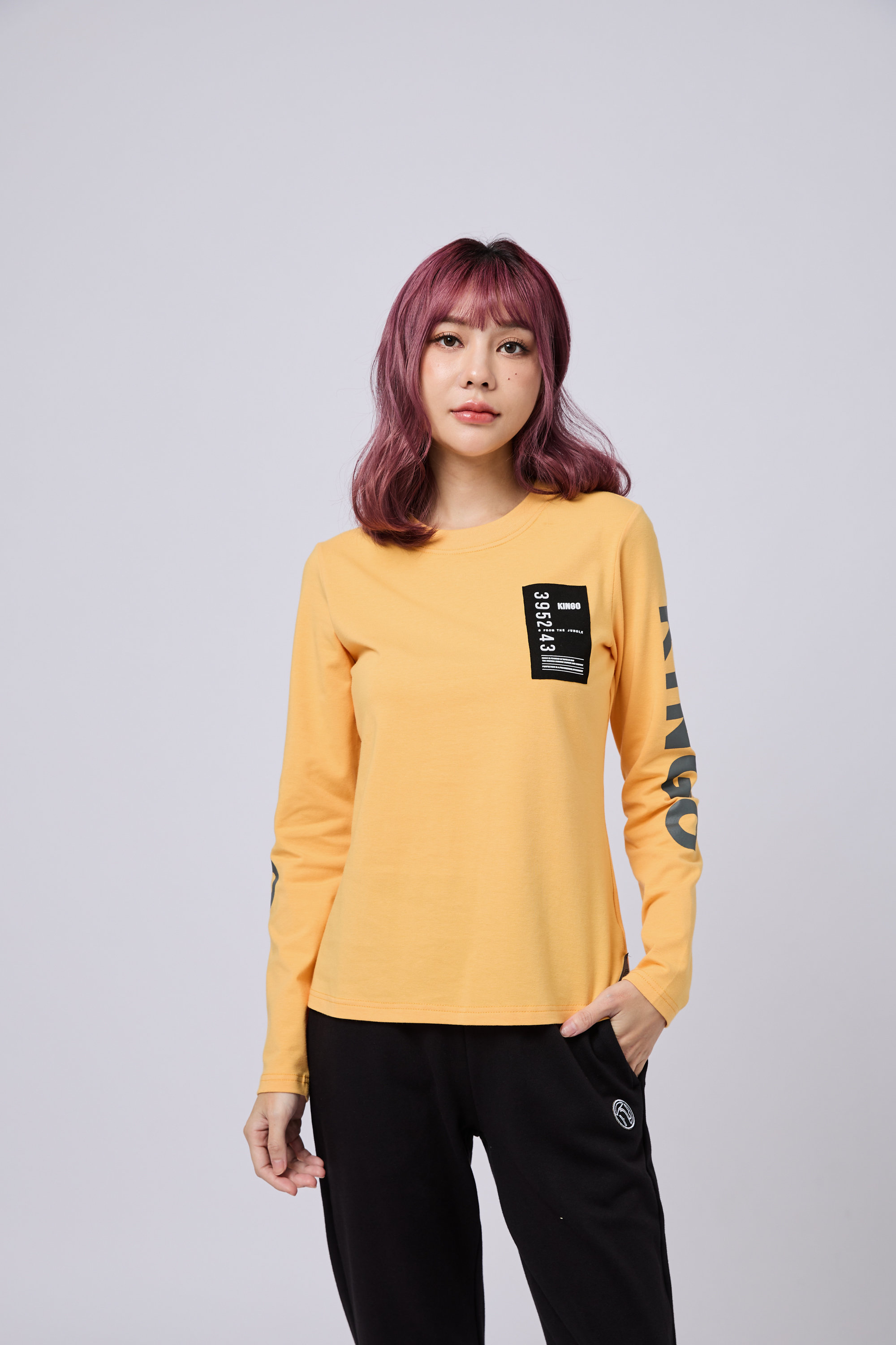 KINGO女款｜芥末黃印花圓領T 322115 | 官方直營 | 蝦皮購物