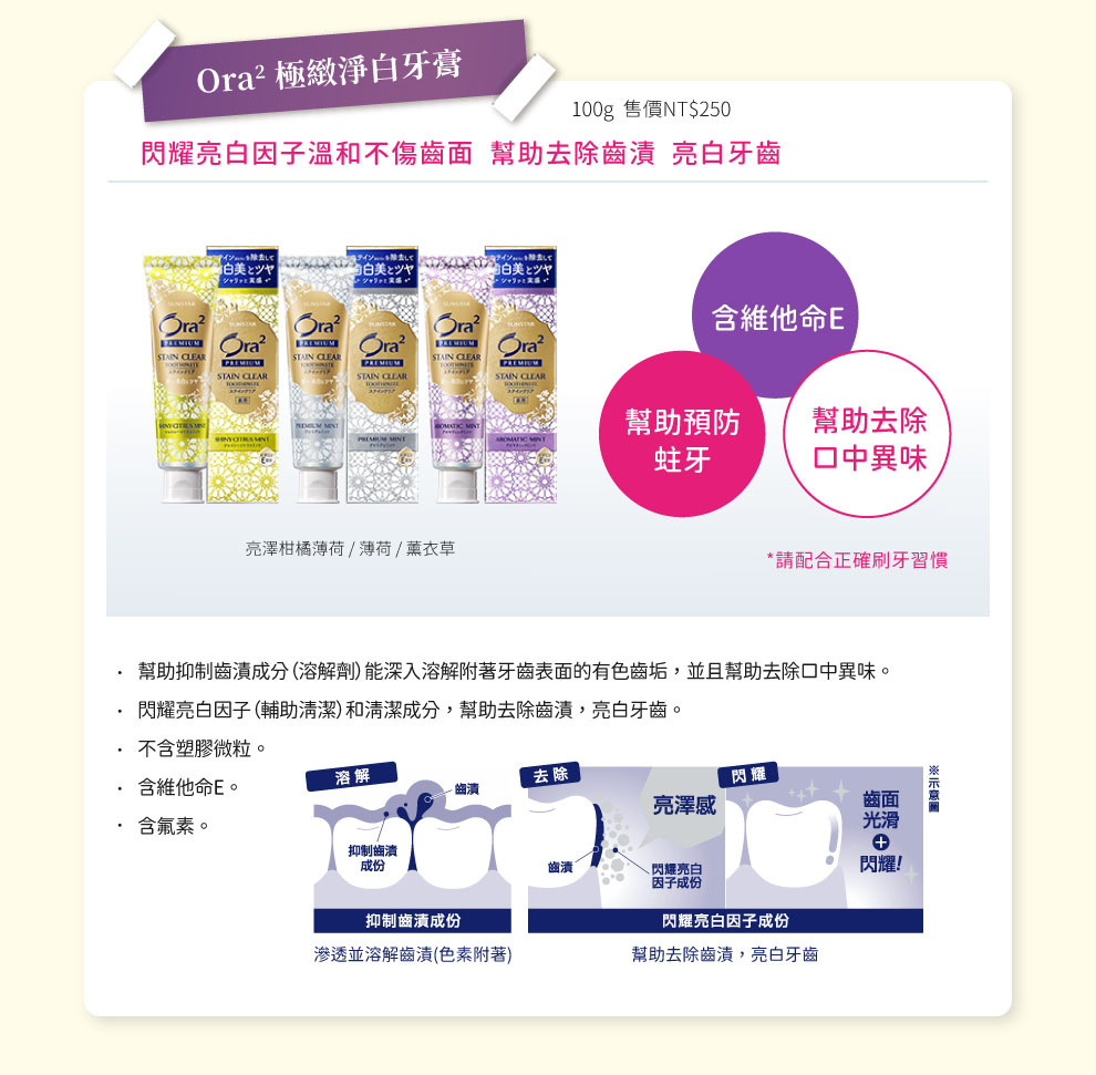日本 Ora2 極緻淨白牙膏100g 極緻薄荷 下單請選2 含維他命E SUNSTAR 愛樂齒 三詩達官方直營 | 蝦皮購物
