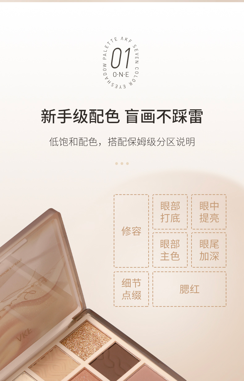 現貨 AKF七色綜合眼影盤 官方正品 多色眼影 啞光細閃 珠光腮紅 修容盤-UF009 | 蝦皮購物