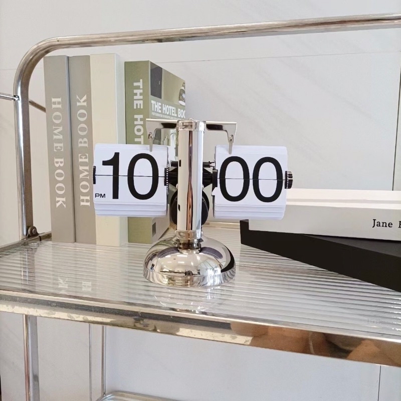 【MOOIE】 現貨24H出貨 韓國ins風復古自動翻頁鐘錶 客廳擺件座鐘 簡約風 | 蝦皮購物