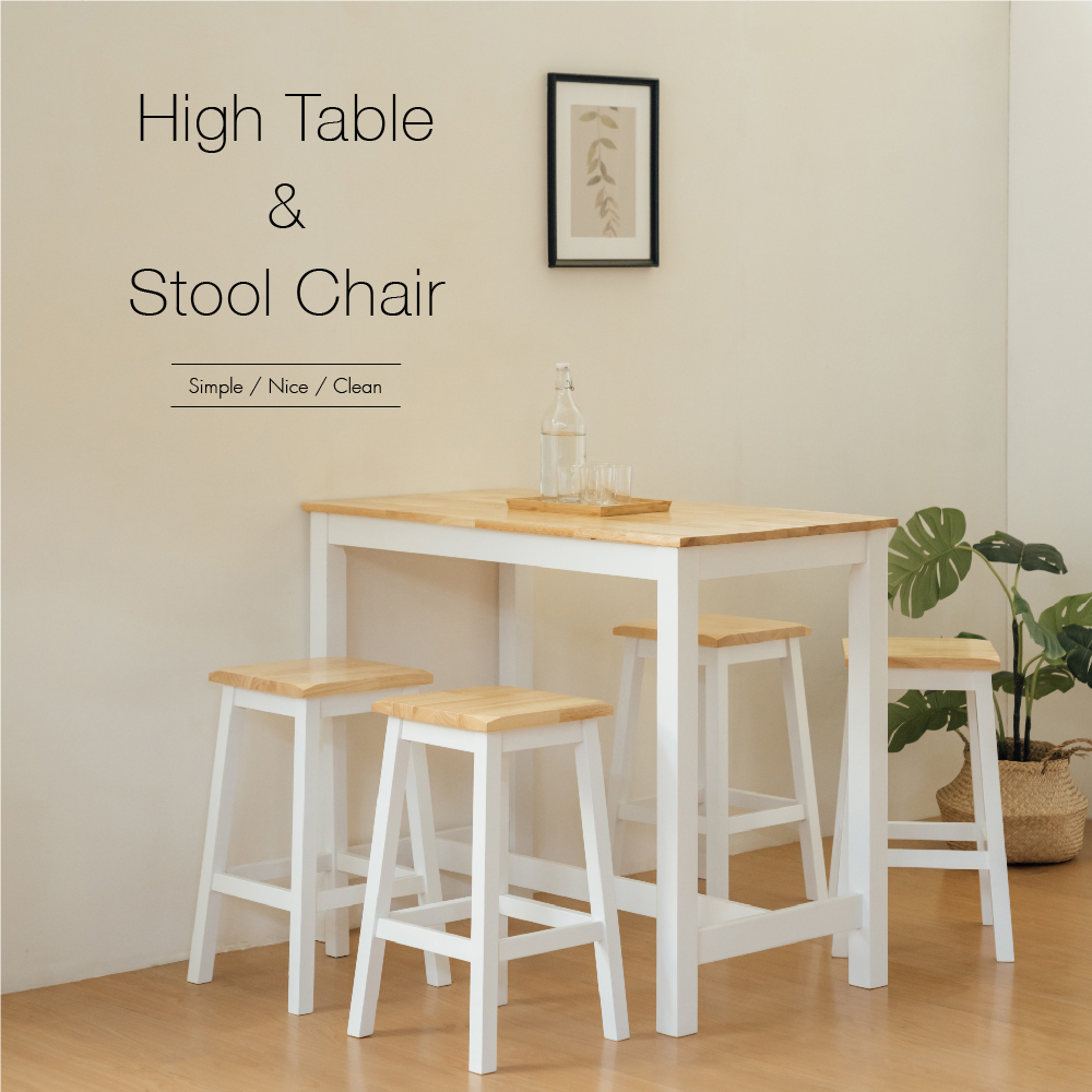 RICHOME 福利品 DS-075 艾莉西亞實木高腳桌椅組 一桌四椅 餐桌椅 餐桌 餐椅 單人椅 餐廳 | 蝦皮購物