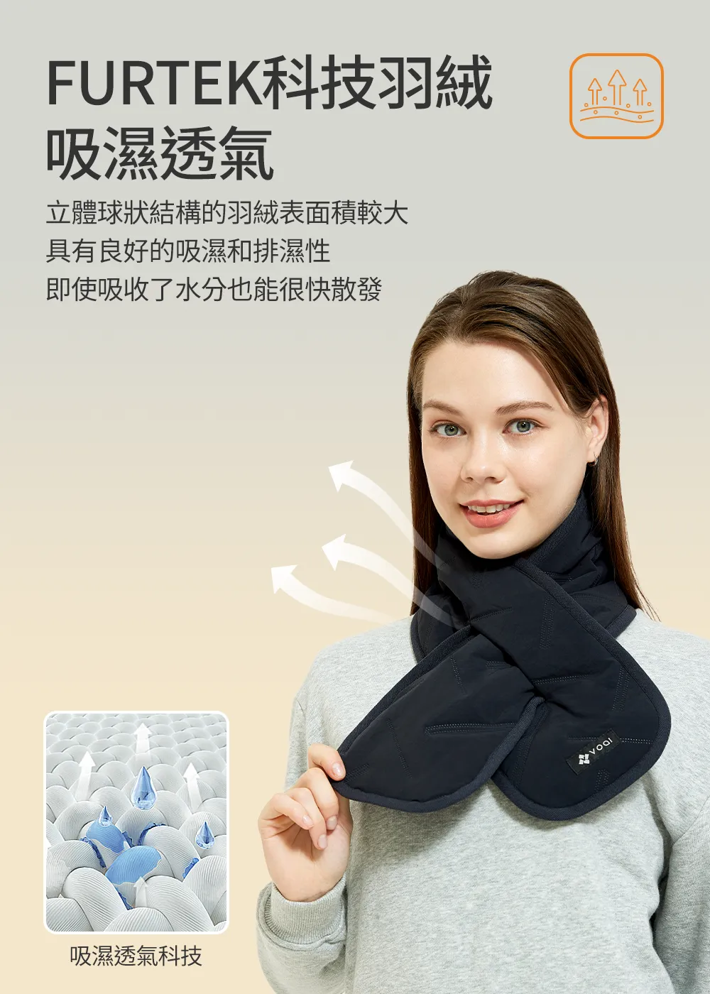 【UV100】 防曬 FURTEK超潑科技羽絨圍巾(QD23724)-福利館限定 | 蝦皮購物